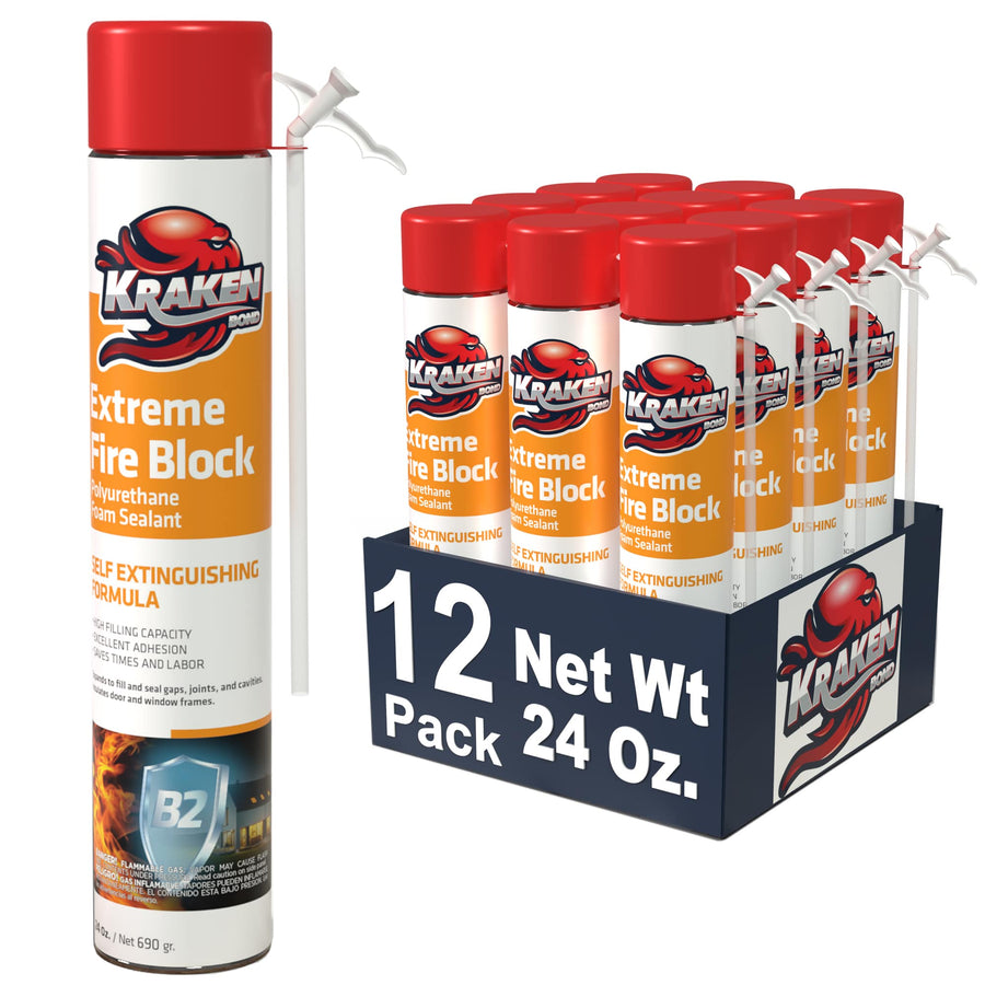 Extreme Fire Block Polyurethane Foam Sealant | Krakenbond