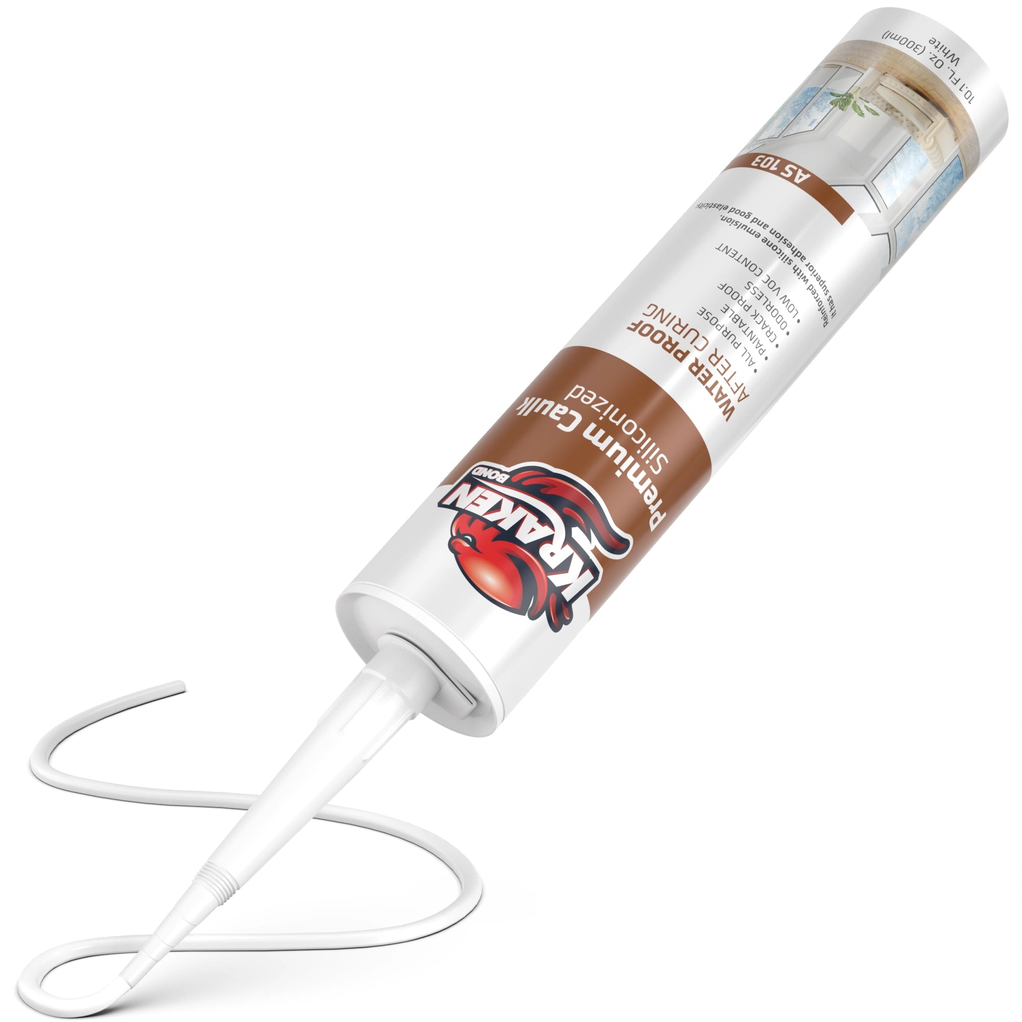 Premium Siliconized Caulk Sealant - White | Krakenbond