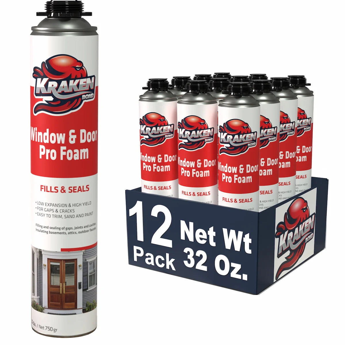 Special Offer: Krakenbond Window & Door Gap Filler Foam 24oz - 12/24 Pack