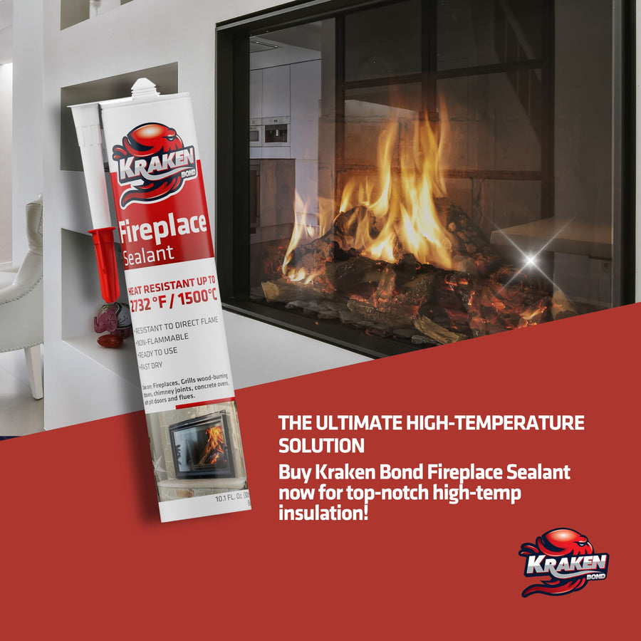 Kraken Bond Fireplace Sealant - High Temp, Easy Application, Durable